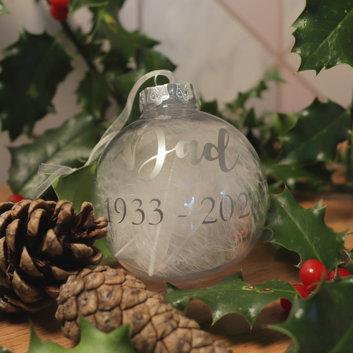 Personalised Clear Glass Effect Tree Decoration – Posh Giraffe